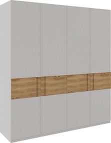 XXXLutz ŠATNÍ SKŘÍŇ S OTOČNÝMI DVEŘMI, dub, barvy dubu, světle šedá, 202/225/60 cm Dieter Knoll - Šatní skříně - 000003009624