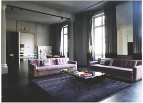Diamond Carpets India, Ručně vázaný kusový koberec Diamond DC-MCN Lilac/silver (overdye), 140x200, fialová, chodba / předsíň