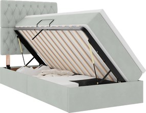 Postel s úložným prostorem a matrací Světle šedá 100 x 200 cm 3372069