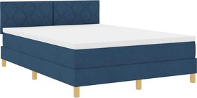Postel s boxspringem s polštářem Modrá 140 x 190 cm textil 3338999