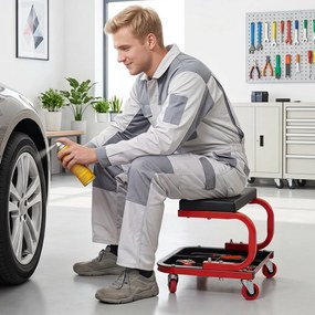 Costway Pojízdná dílenská stolička s magnetickou zásuvkou, 150 kg