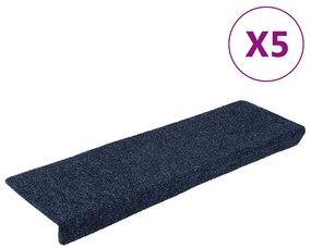 Schodové rohože samolepicí 5 ks 65 x 21 x 4 cm antracitové s obdélníkovým okrajem 149732