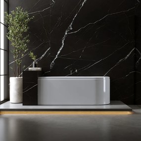 BPS-koupelny Akrylátová asymetrická vana s krycím panelem EBI 170L 170x75 cm LEVÁ, bílá/chrom
