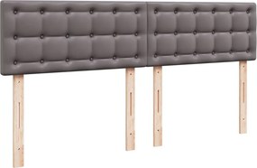 Box spring postel s matrací šedá 200x200 cm umělá kůže 3286138