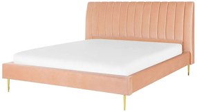 Sametová postel 180 x 200 cm, broskev MARVILLE Beliani