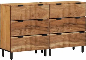 Sestava komody 2 ks 120 x 33 x 75 cm Masivní akátové dřevo 3310010