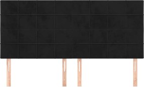 Čelo postele černé 200x5x118/128 cm sametové 3116400