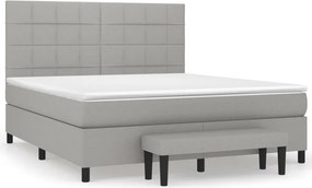 Box spring postel s matrací světle šedá 180 x 200 cm textil 3136613