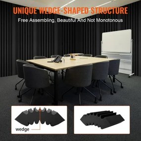 akustické pěnové panely 4 balení 41,9 × 16 × 30,5 cm Lepidlo na stěnový strop
