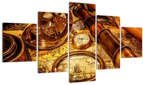 Obraz - Historické pomůcky námořníků (125x70 cm)
