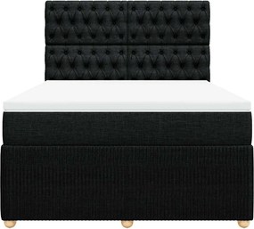 Box spring postel s matrací černá 140 x 190 cm textil 3294360