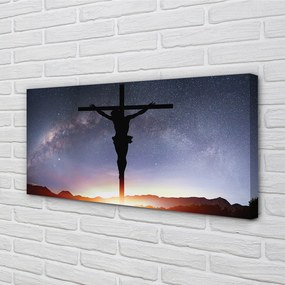 Obrazy na plátně Ježíš ukřižován nebe 140x70 cm