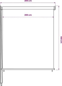 vidaXL Venkovní roleta 205 (Š) x 140 (V) cm HDPE [43443] Barva: krémová
