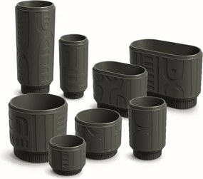 Plastový květináč FOLKAS ROUNDOS CASE pískový