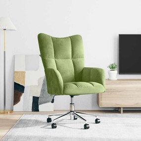Relaxační křeslo světle zelené samet 328164