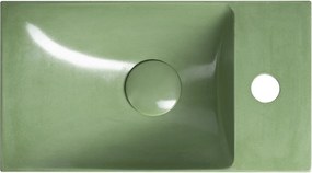 Sapho Sapho, AGOS betonové umyvadlo 40x22cm, levé/pravé, zelená lesk, AS40023