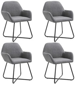 Jídelní židle 4 ks tmavě šedé textil 277096