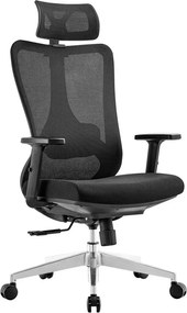 ERGODO Ergonomická kancelářská židle TALVEN - černá síťovina / nosnost 150 kg