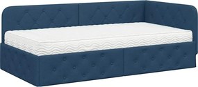 Rohový rám postele Modrá 90 x 190 cm textil 3394044