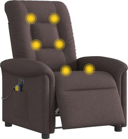 Elektrické masážní polohovací křeslo tmavě hnědé textil 3303249