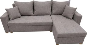 Rohová rozkládací sedací souprava do L LORENZA, 238 cm, s úložným prostorem Roh pohovky: Levý roh, Barva látky Sawana: Krémová (Sawana 01)