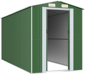 Zahradní kůlna zelená 192x440x223 cm pozinkovaná ocel 3147430