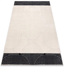 Kusový koberec vlněný ANGEL 7901 / 52044 Geometrický béžový černý Rozměr: 120x170 cm