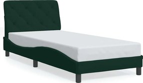 Rám postele s LED bez matrace tmavě zelený 90 x 200 cm samet 3213834
