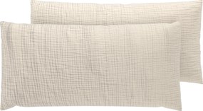 Livarno® Mušelínový potah na polštář pro spánek na boku, 40 x 80 cm, 2 kusy (béžová)