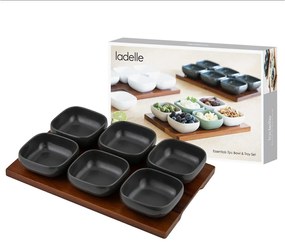 Antracitová porcelánová servírovací sada 6 ks Essentials – Ladelle