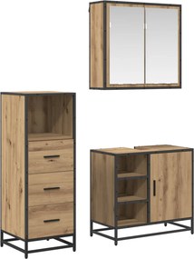 Sada koupelnového nábytku 3 ks Artisanový dub 65 x 33 x 60 cm 3402373