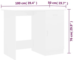 vidaXL Marketos Psací stůl bílý 100 x 50 x 76 cm dřevotříska