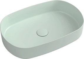 Sapho Sapho, INFINITY OVAL keramické umyvadlo na desku, 55x36 cm, matná zelena Mint, 10NF65055-2T