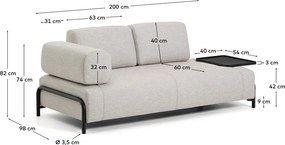 Šedobéžová modulární pohovka 220 cm Compo – Kave Home