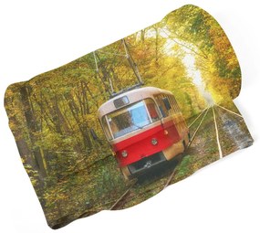 Sablio Deka Červená tramvaj v lese - 150x120 cm
