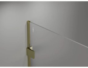 Mexen Lunar sprchová stěna pravá 130 x 200 cm, 8mm čiré sklo, zlatá lesklá, 830-130-000-50-00-P