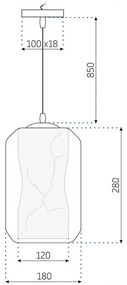 Toolight - závěsné svítidlo MARBLE E27 60W APP909-1CP, mramorový efekt, OSW-06675