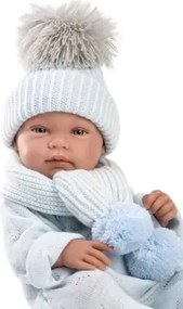 Llorens 84337 NEW BORN CHLAPEČEK - realistická panenka miminko s celov