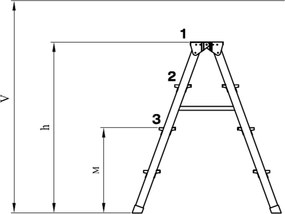 ELKOP Žebřík dvoustranný hliníkový DHR | 4 stupně