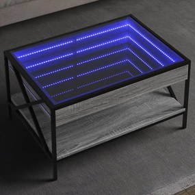 Konferenční stolek s Infinity LED šedý sonoma 70 x 50 x 38 cm
