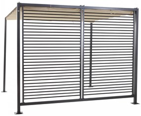 Zahradní hliníková pergola se zatahovací střechou Goleto H300 hnědá 3 x 3 x 2,23 m