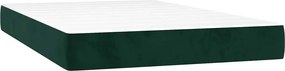 Box spring postel s matrací a LED tmavě zelená 120x200 cm samet 3136116
