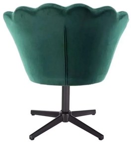 LuxuryForm DESIGN Otočné křeslo FREY VELUR na černém kříži - zelené
