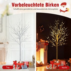Costway Sada 3 svítících LED bříz 120/150/180 cm, bílá