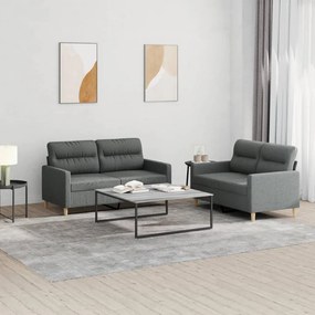 2dílná sedací souprava s poduškami tmavě šedá textil 3201569