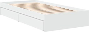 Rám postele se zásuvkami bílý 90 x 190 cm kompozitní dřevo 3280706