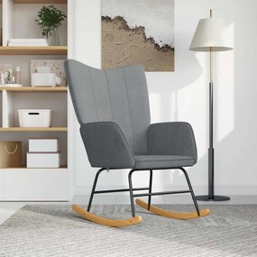 Houpací křeslo světle šedé textil 328007