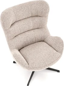 Otočné relaxační křeslo JACKIE — kov, látka, béžová