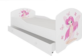 ADRK Furniture Postel s matrací a zásuvkou PEPE GIRL WITH WINGS 160x80 CH-Pep-Gir-Win-160-E377