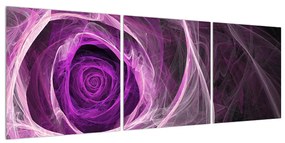 Moderní obraz fialové růže (120x40 cm)